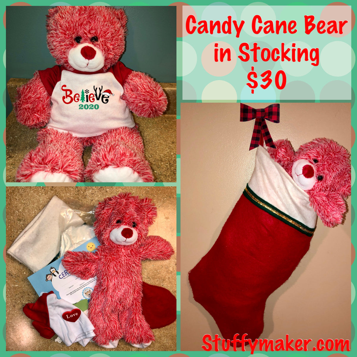 Candy Cane Bear Stocking Kit – Stuffy Maker